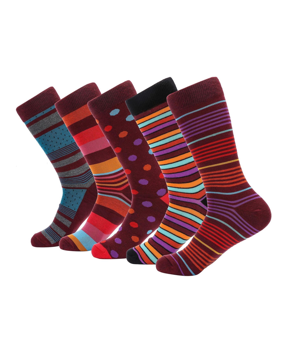 Click here for Mens Morning Maroon Crew Socks 5 Pack - Morning ma... prices