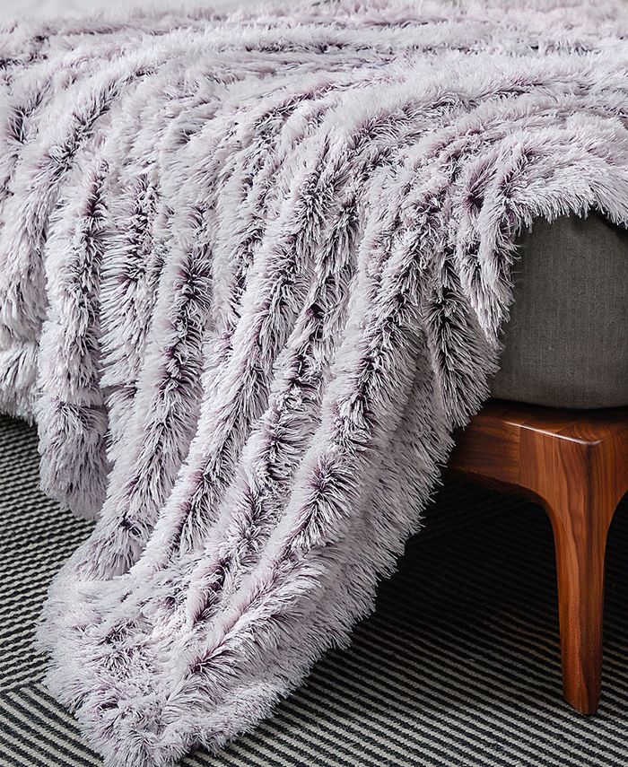 Cheer Collection Soft and Fuzzy Reversible Shaggy Throw, 60" x 70" - Macy's