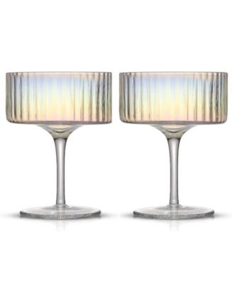 JoyJolt Christian Siriano Chroma Iridescent Coupe Martini Glasses - Macy's