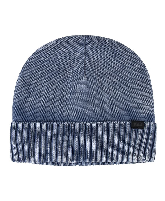 Levi's Men's Acid Washed Cuffed Beanie with Fleece Lining - Macy's