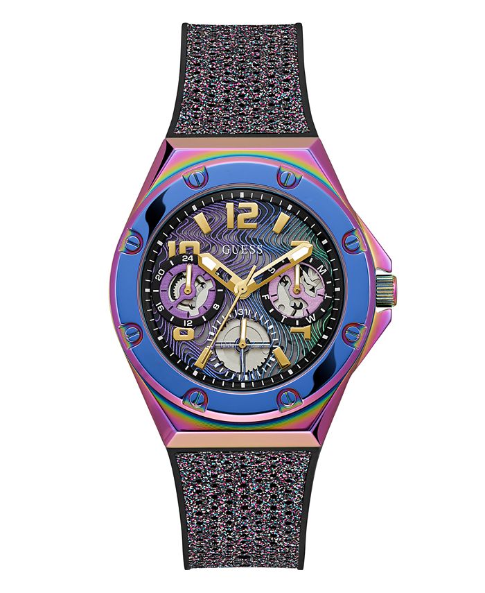 GUESS Women's Multi-Function Two-Tone Silicone Watch 40mm - Macy's