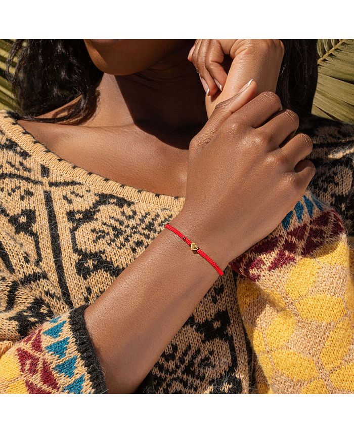 Karma and Luck Enchanting Love - Red String Gold Heart Charm Bracelet ...
