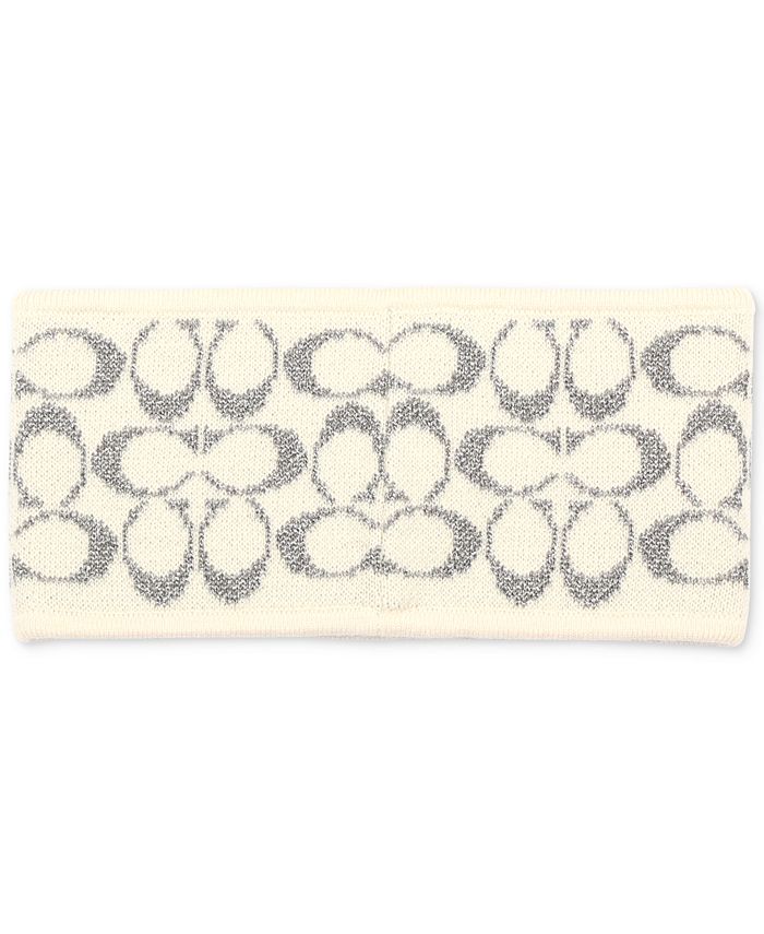 COACH Women's Metallic Signature Logo Headband - Macy's