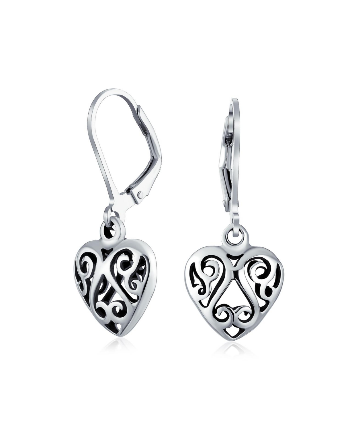 Click here for Bling Jewelry Open Filigree Heart Dangle Earrings... prices