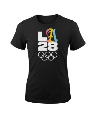 Women's Black LA28 Summer Olympics Gradient Script T-shirt - Macy's