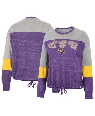 Women's Colosseum Purple LSU Tigers Joanna Tie Front Long Sleeve T ...