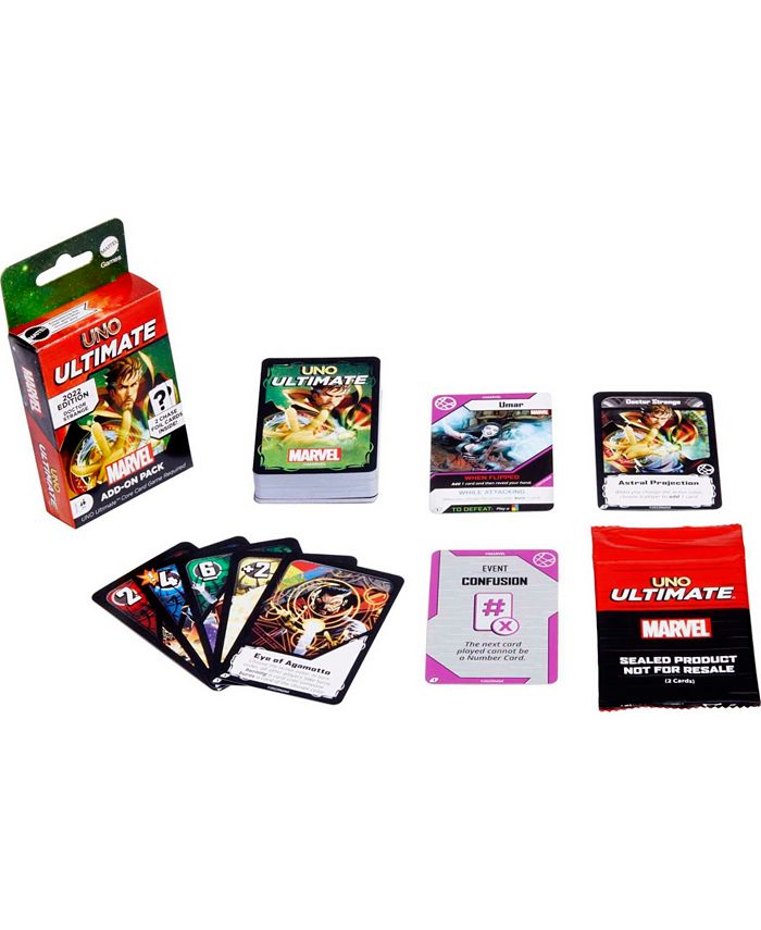 Mattel UNO Ultimate Marvel Add-On Pack with Collectible Dr. Strange ...