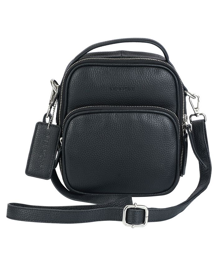 Mancini Pebbled Collection Daisy North-South Leather Crossbody Bag - Macy's