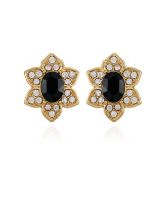 T Tahari Gold-Tone Flower Stud Clip-On Earrings - Macy's