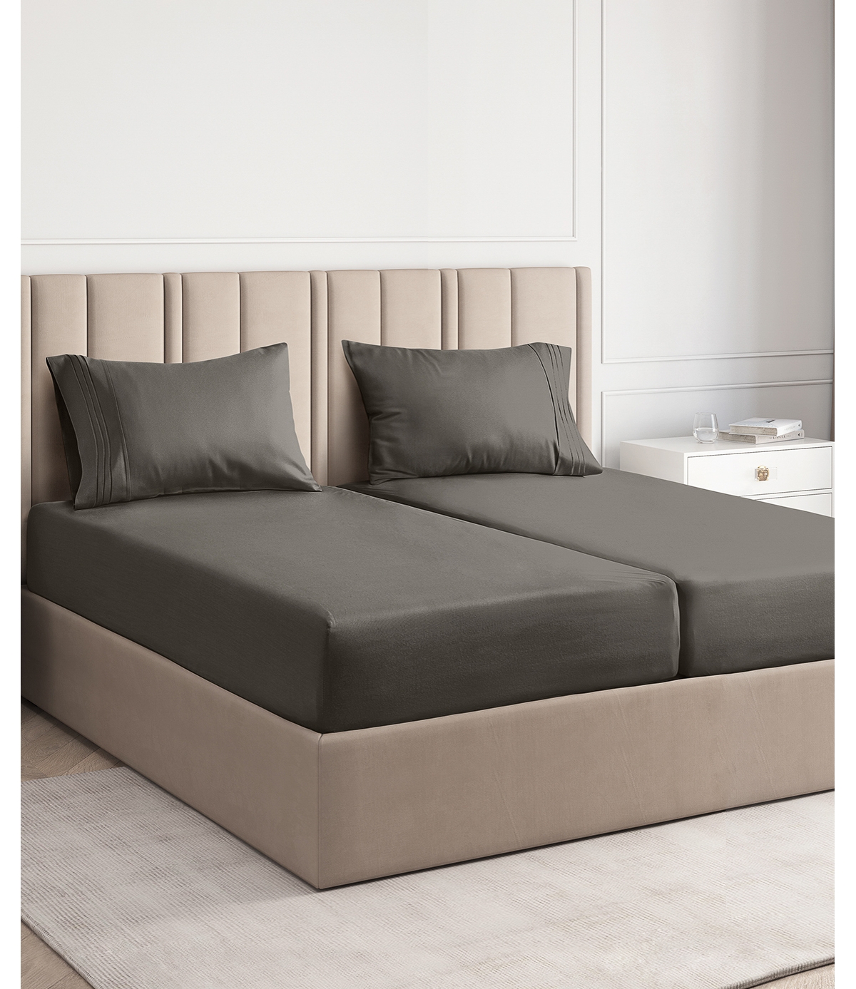 Click here for 5 Piece Microfiber Sheet Set - Split King - Dark g... prices