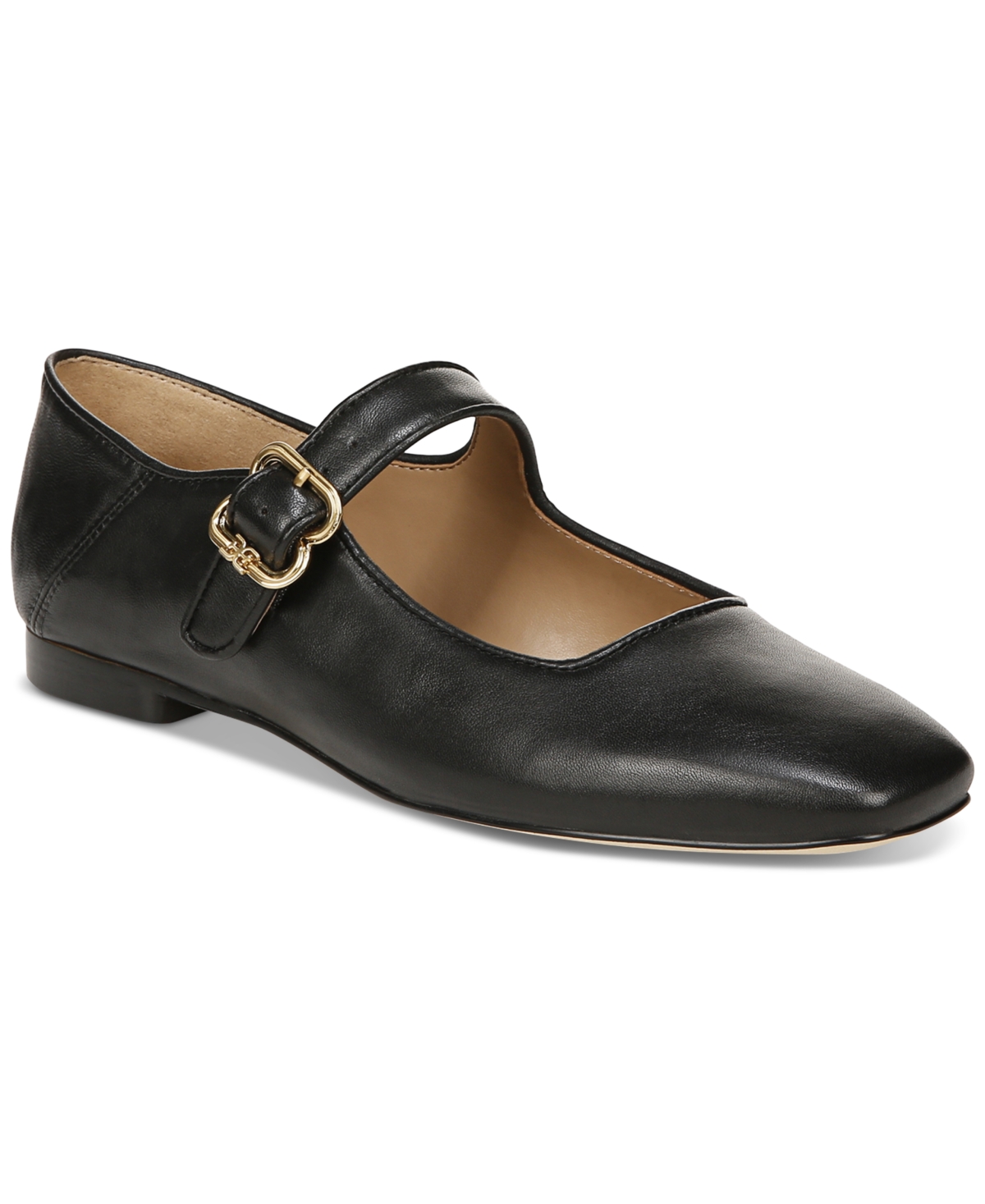 Sam Edelman Womens Michaela Buckled Mary Jane Flats - Black Leather