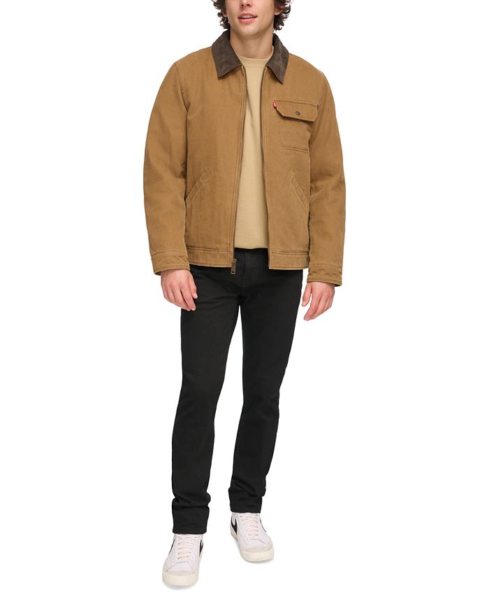 Levi's Plaid-Lined Canvas Utility Jacket - Macy's