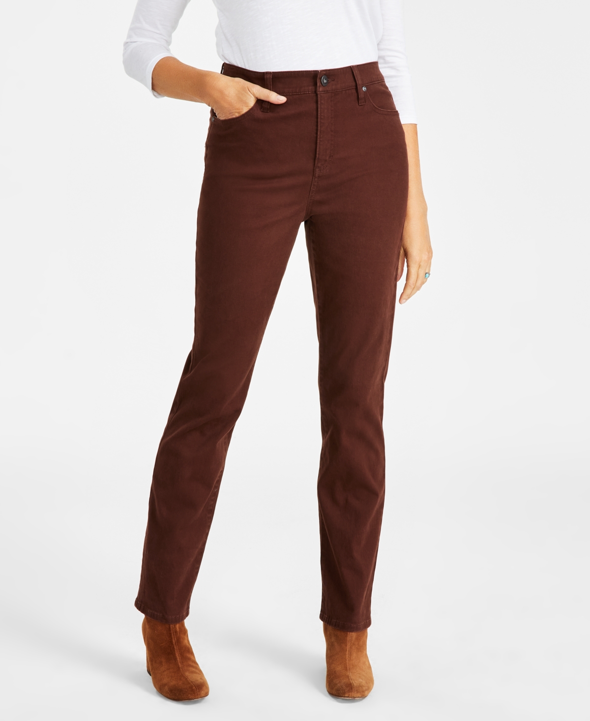 Click here for Style & Co Womens Straight-Leg High Rise Twill Pan... prices