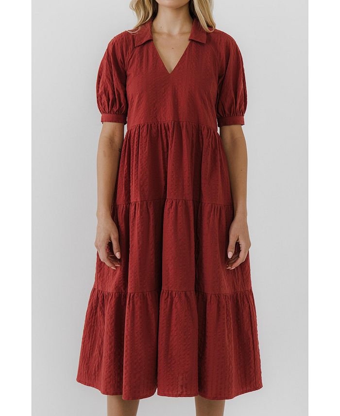 Free the Roses Women's Stripe Texture Midi Dress - Macy's