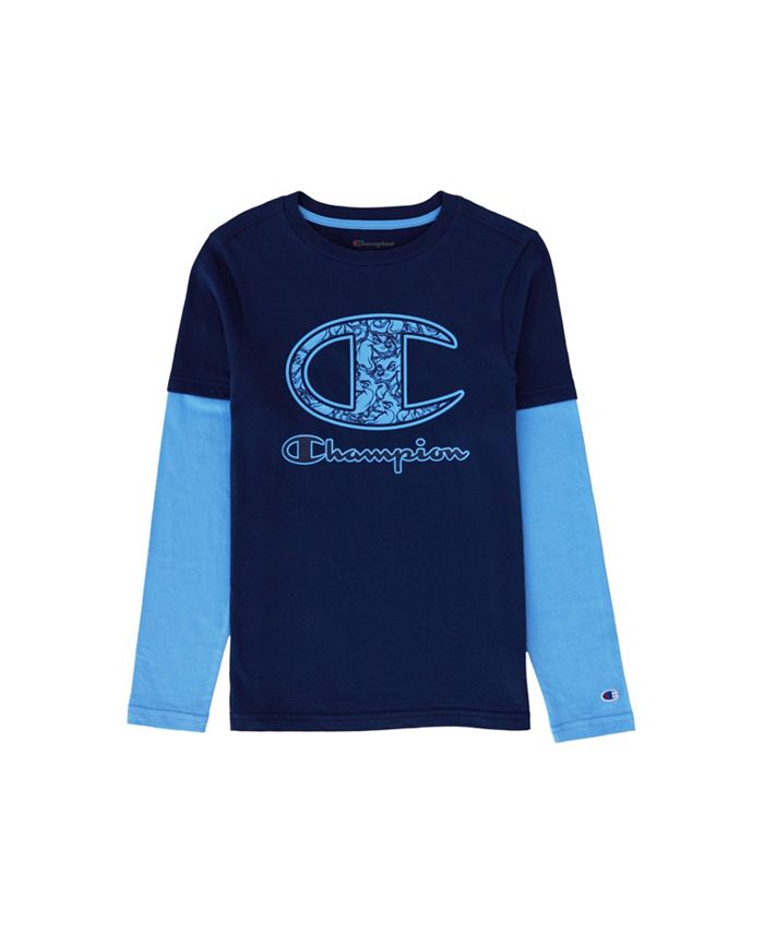 Champion Big Boys Long Sleeve 2Fer T-shirt - Macy's