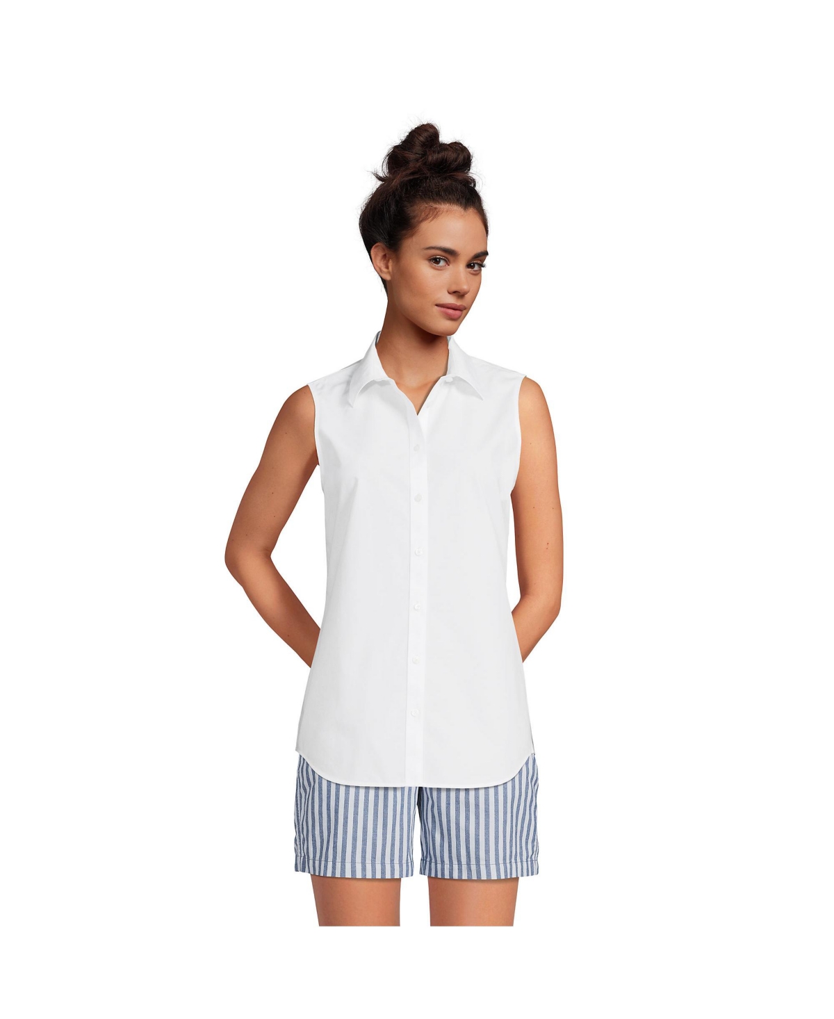 Click here for Lands End Womens Petite No Iron Sleeveless Shirt -... prices
