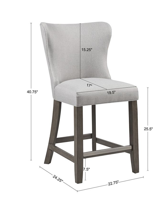 Madison Park Signature Helena 25.5" Fabric Upholstered Counter Stool ...