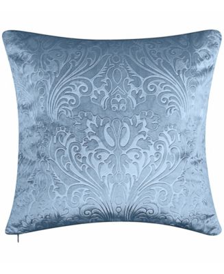 Edie@Home Embossed Panne Velvet Decorative Pillow, 20" x 20" - Macy's