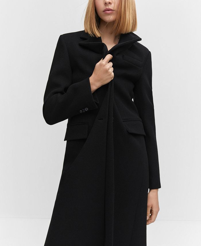 MANGO Women's Wool-Blend Overcoat - Macy's