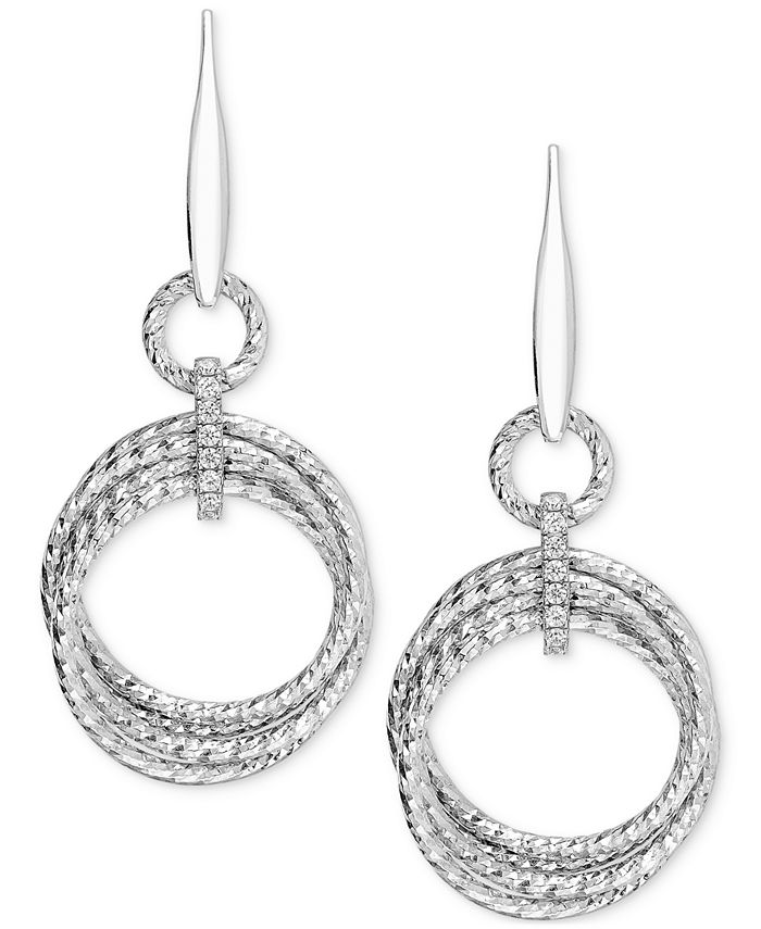 Macys Diamond Multi Circle Drop Earrings 1 5 Ct T W In Sterling
