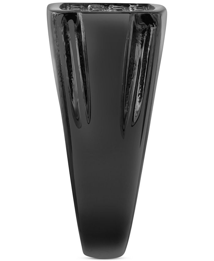 Blackjack Men's Cubic Zirconia Cluster Ring Set in Black Ion-Plated ...