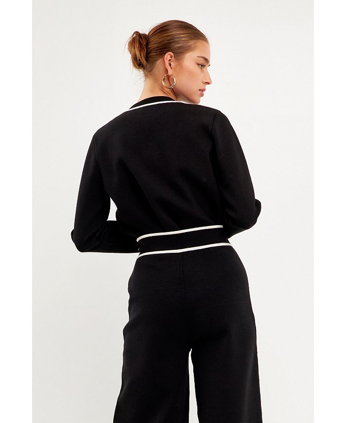 English Factory Women's Contrast Stitch Cardigan - Macy's