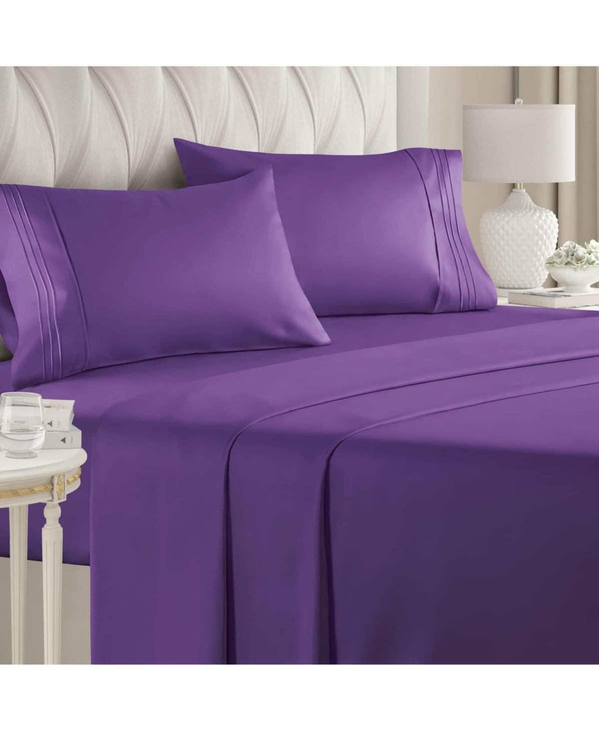 Click here for 4 Piece Microfiber Sheet Set - Full - Purple prices