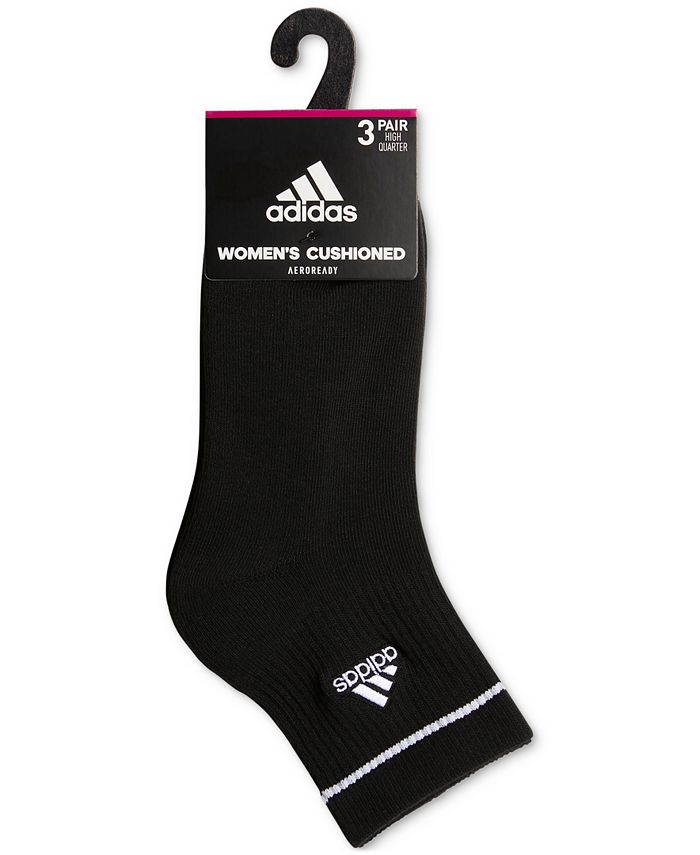 adidas Women's 3-Pk. Cushioned Sport 2.0 High Quarter Socks - Macy's