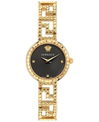 Versace Women's Swiss Greca Goddess Gold Ion Plated Stainless Steel Cut ...