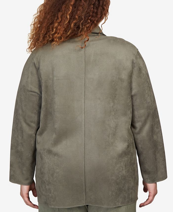 Alfred Dunner Plus Size Chelsea Market Faux Suede Car Jacket - Macy's