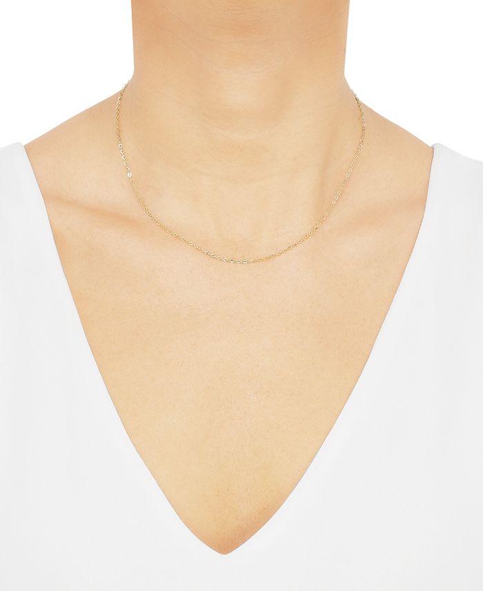Italian Gold 16" Flat Rolo Chain Necklace (1-3/8mm) in 14k Gold - Macy's