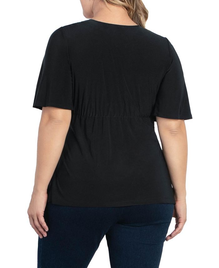 Kiyonna Plus Size Abby Twist Front Top - Macy's
