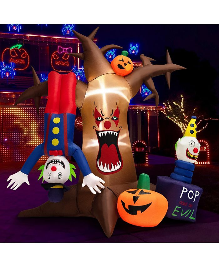 Costway 8 FT Halloween Inflatable Tree Giant Blow-up Spooky Dead Tree ...