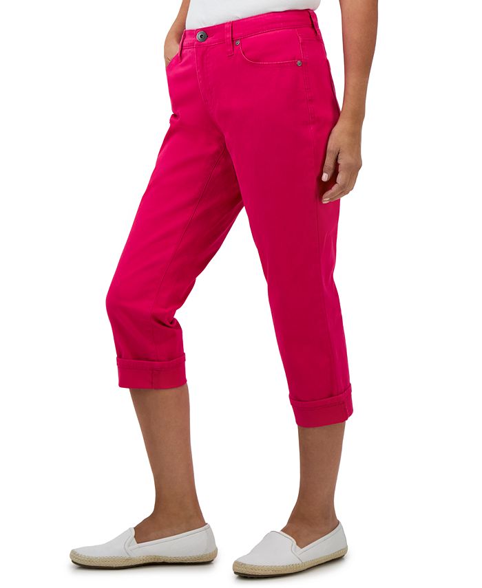 Style & Co Petite Curvy-Fit Mid Rise Cuffed Capri Jeans, Created for ...