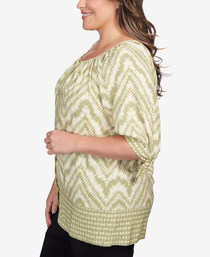 Ruby Rd. Plus Size Polynesian Tie Sleeve Tunic Top - Macy's
