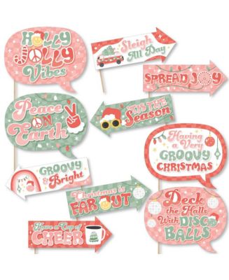 Big Dot of Happiness Funny Groovy Christmas - Pastel Holiday Party ...