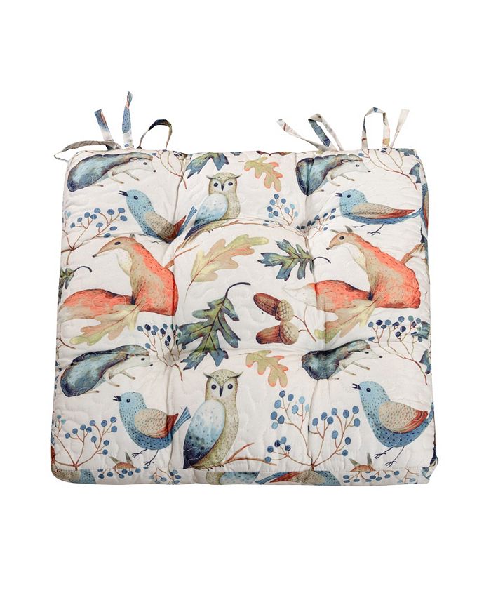 Greenland Home Fashions Willow Triple-Cushioned Chair Pad, 18" x 18 ...