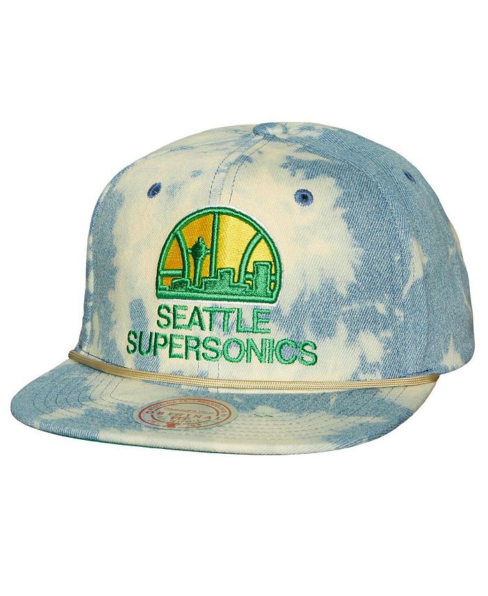Mitchell & Ness Men's Denim Seattle SuperSonics Acid Wash Snapback Hat ...