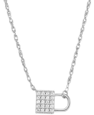 Fossil Sterling Silver Lock Chain Necklace - Macy's