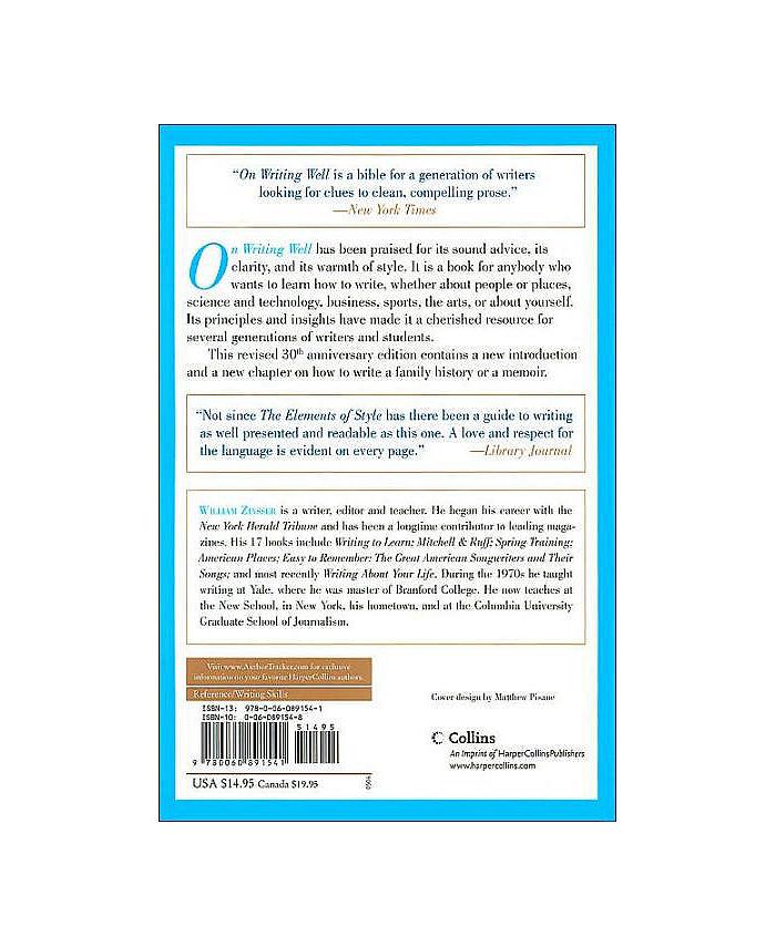 Barnes & Noble On Writing Well- The Classic Guide to Writing Nonfiction ...