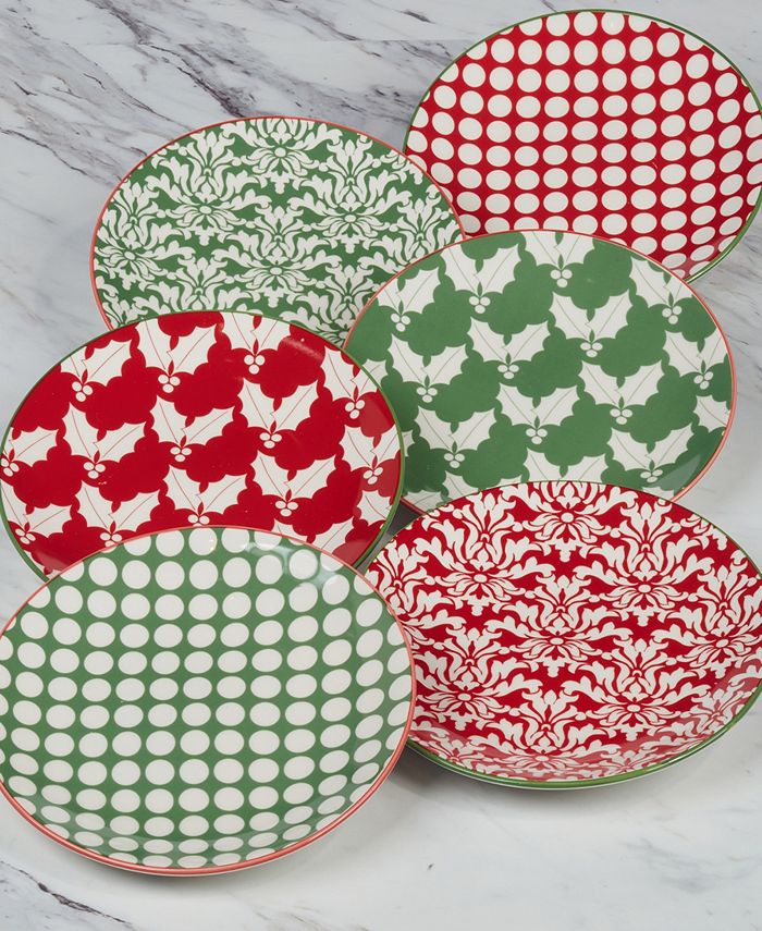 Certified International Winter Medley 6" Canape Plates Set of 6 ...