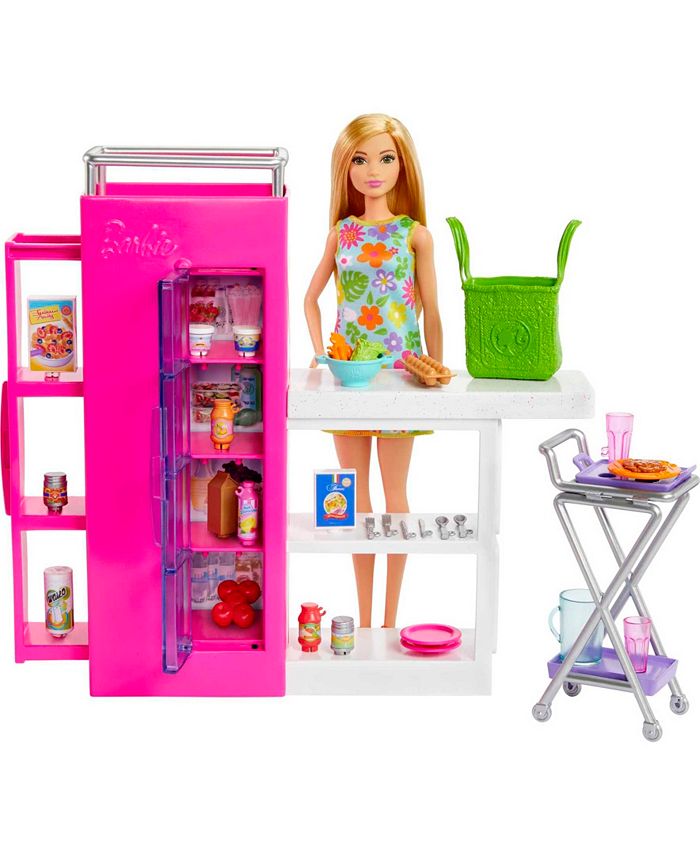 Barbie Doll and Ultimate Pantry Play Set, Barbie Kitchen Add-on With 30 ...