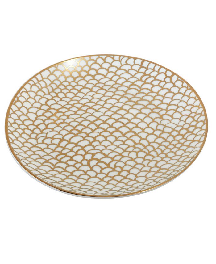 Certified International Mosaic Gold- Silver Tone Canape Plates Set of 6 ...