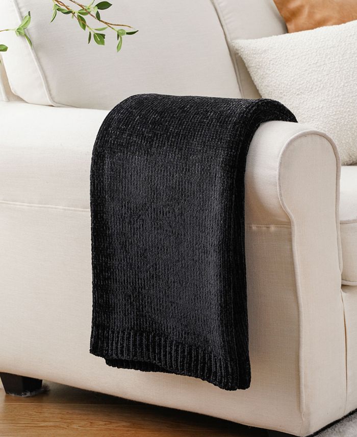 Battilo Lifestyle Solid Woven Micro Chenille Throw, 51" x 67" - Macy's