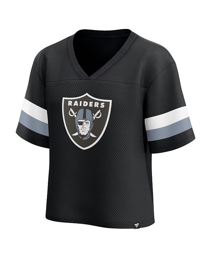 Fanatics Women's Black Las Vegas Raiders Established Jersey Cropped V ...