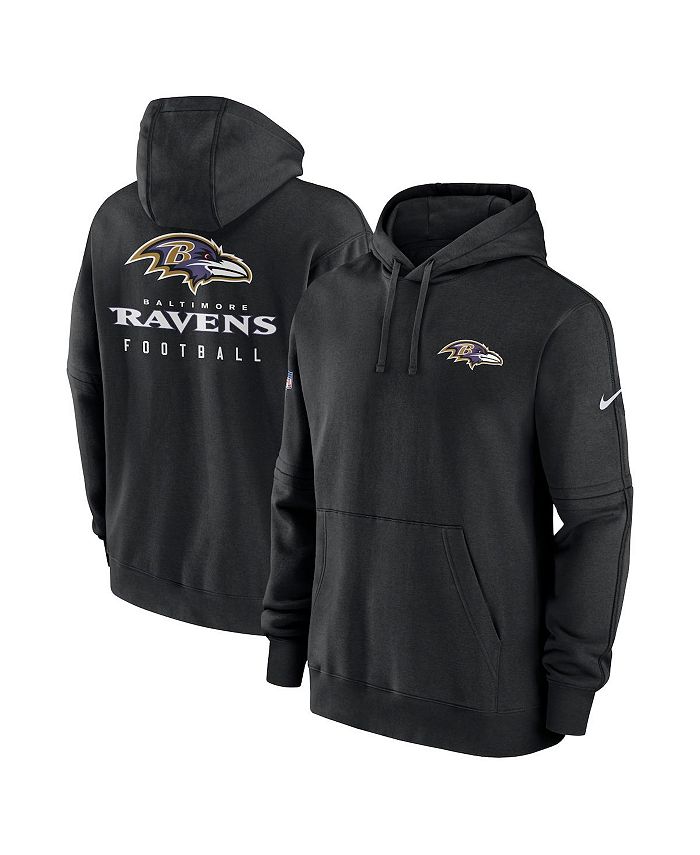 Nike Men's Black Baltimore Ravens Sideline Club Fleece Pullover Hoodie ...