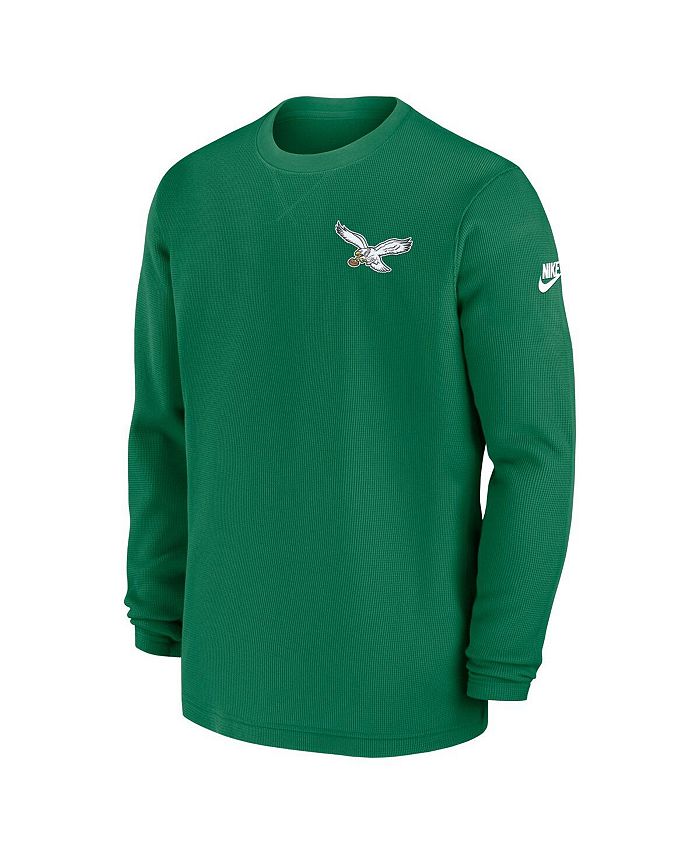 Nike Men's Green Philadelphia Eagles Sideline Alternate Logo Waffle Knit Long Sleeve T-shirt ...