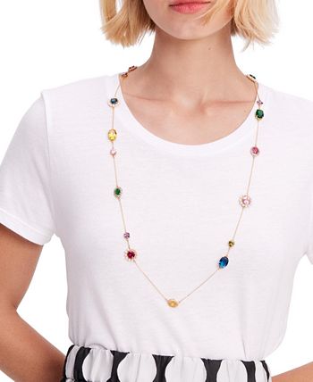 kate spade new york Gold-Tone Multicolor Crystal Scatter 31" Statement ...