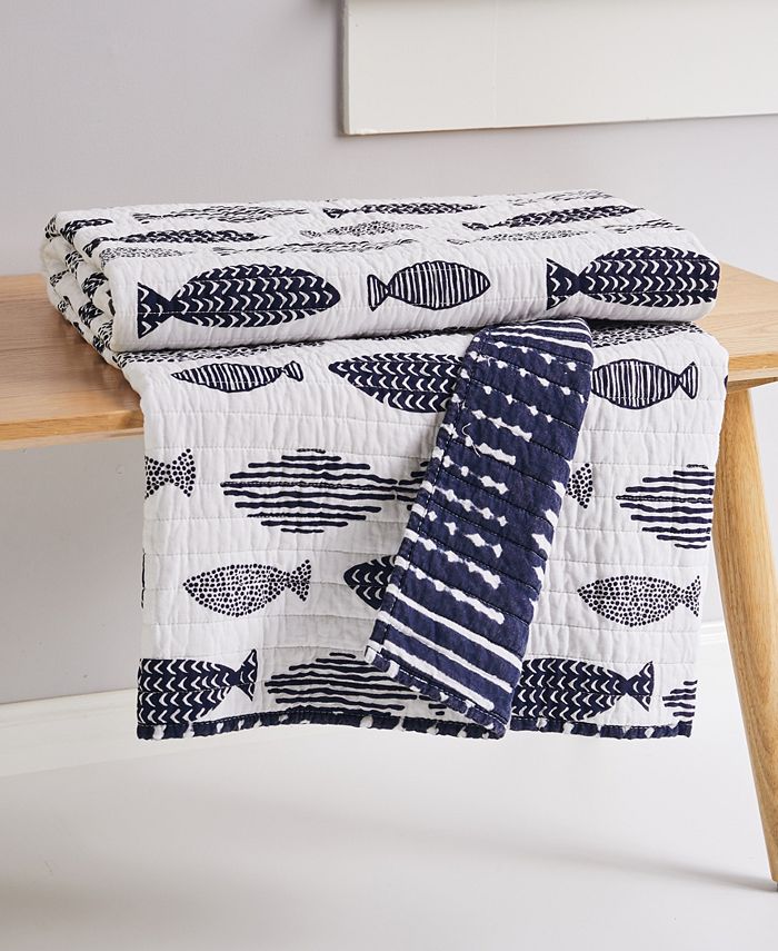 Levtex Bakio Coastal Escape Reversible Quilted Throw, 50" x 60" - Macy's
