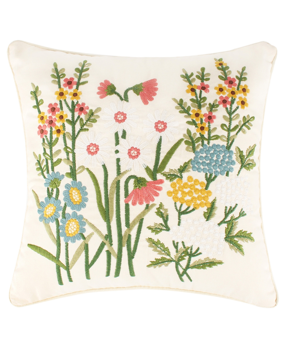 Click here for Levtex Viviana Flower Embroidered Decorative Pillo... prices